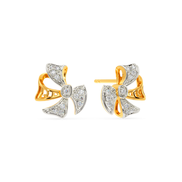 18KT Take a Bow Diamond Stud Earring Melorra