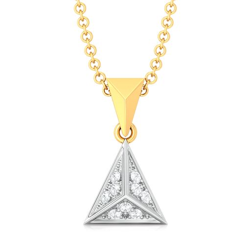 18KT Spangle Triangle Diamond Pendant | Melorra