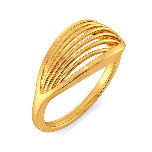 18KT Floral Flock Gold Finger Ring | Melorra