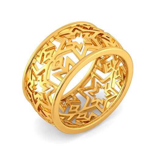 18KT Logo Luck Gold Finger Ring | Melorra