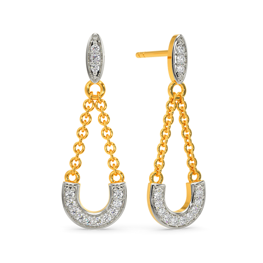 14KT Show Some Strings Diamond Drop Earring | Melorra